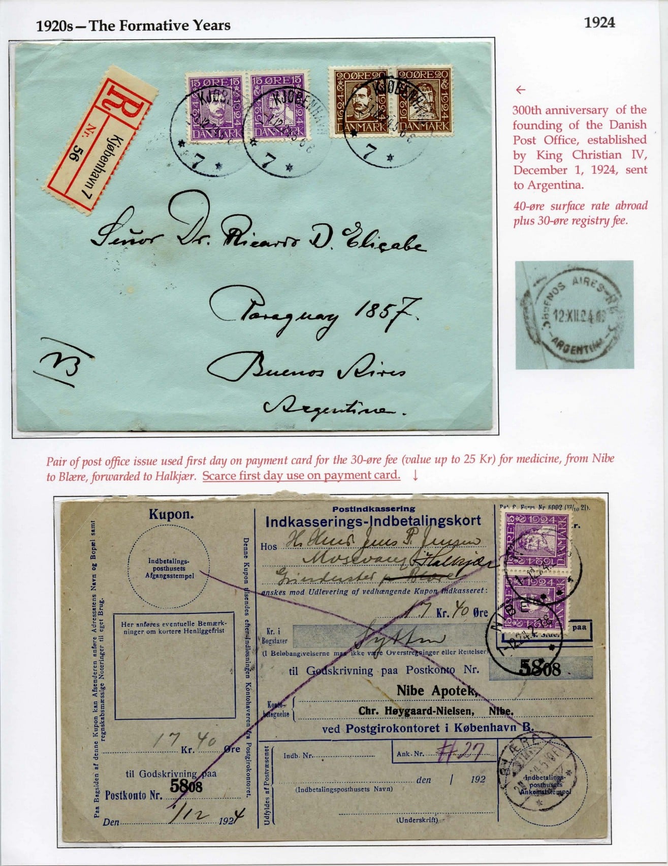 Denmark Birth Certificates, Commemorative First Day Covers 1920 – 1949 ...