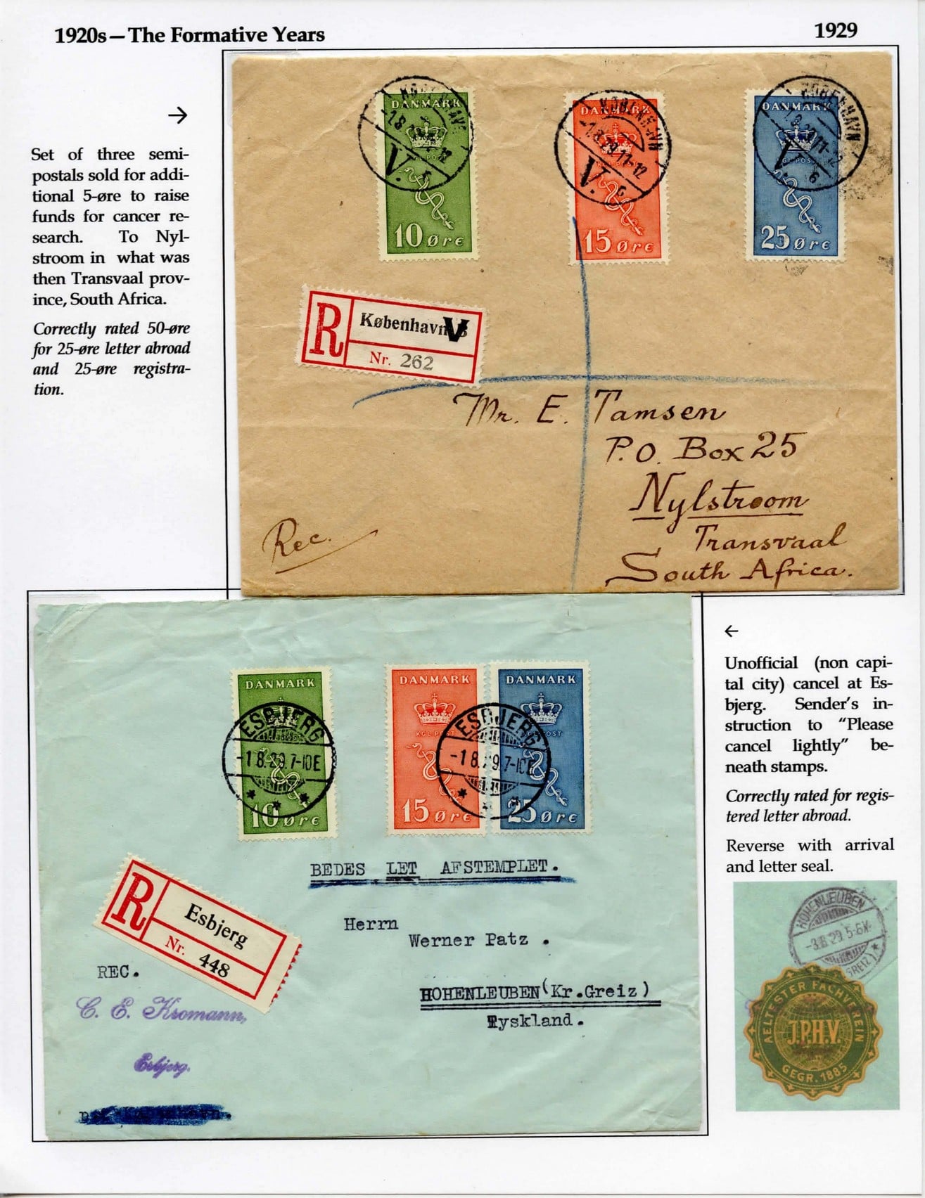 Denmark Birth Certificates, Commemorative First Day Covers 1920 – 1949 ...