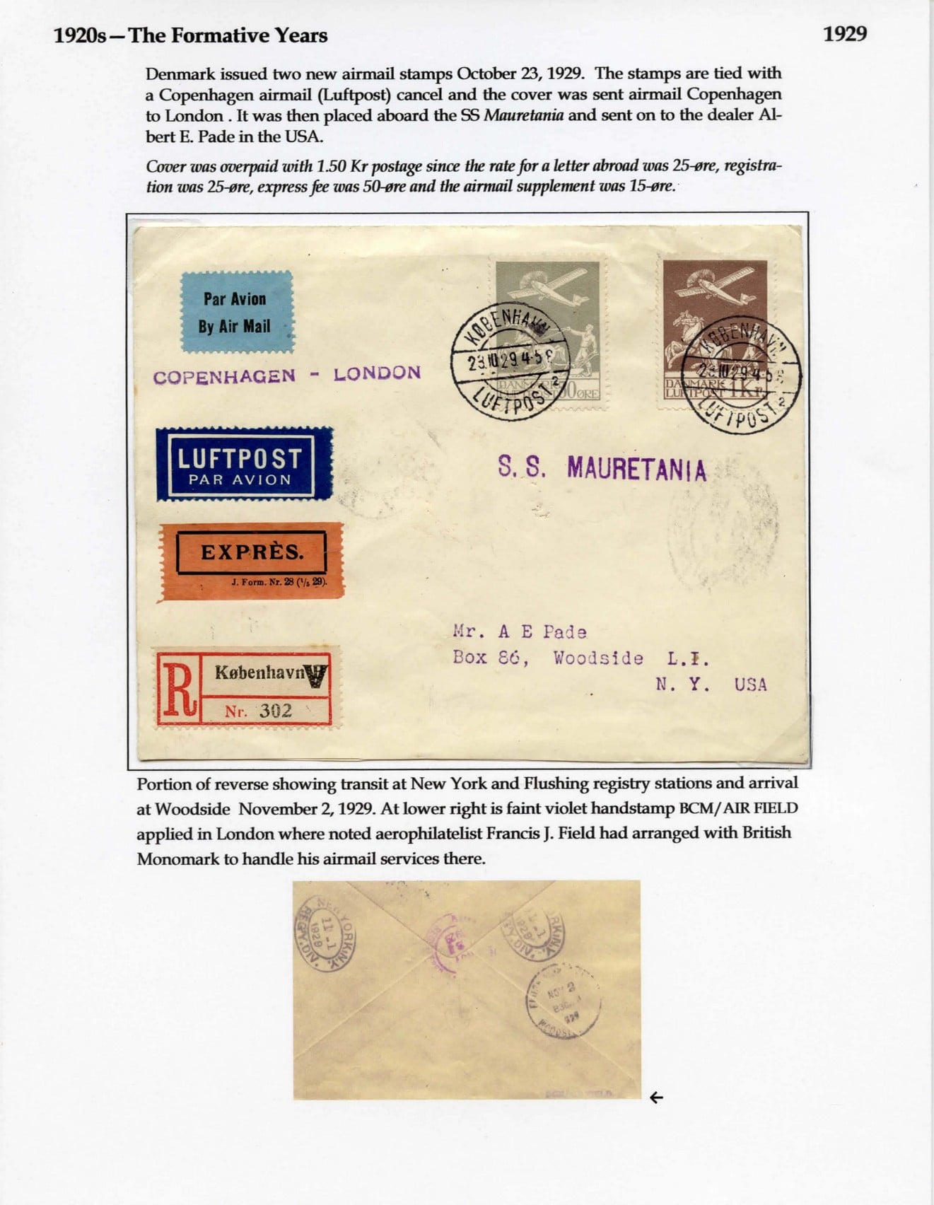 Denmark Birth Certificates, Commemorative First Day Covers 1920 – 1949 ...