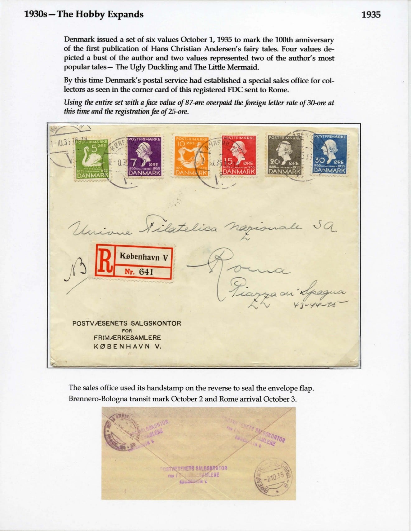 Denmark Birth Certificates, Commemorative First Day Covers 1920 – 1949 ...