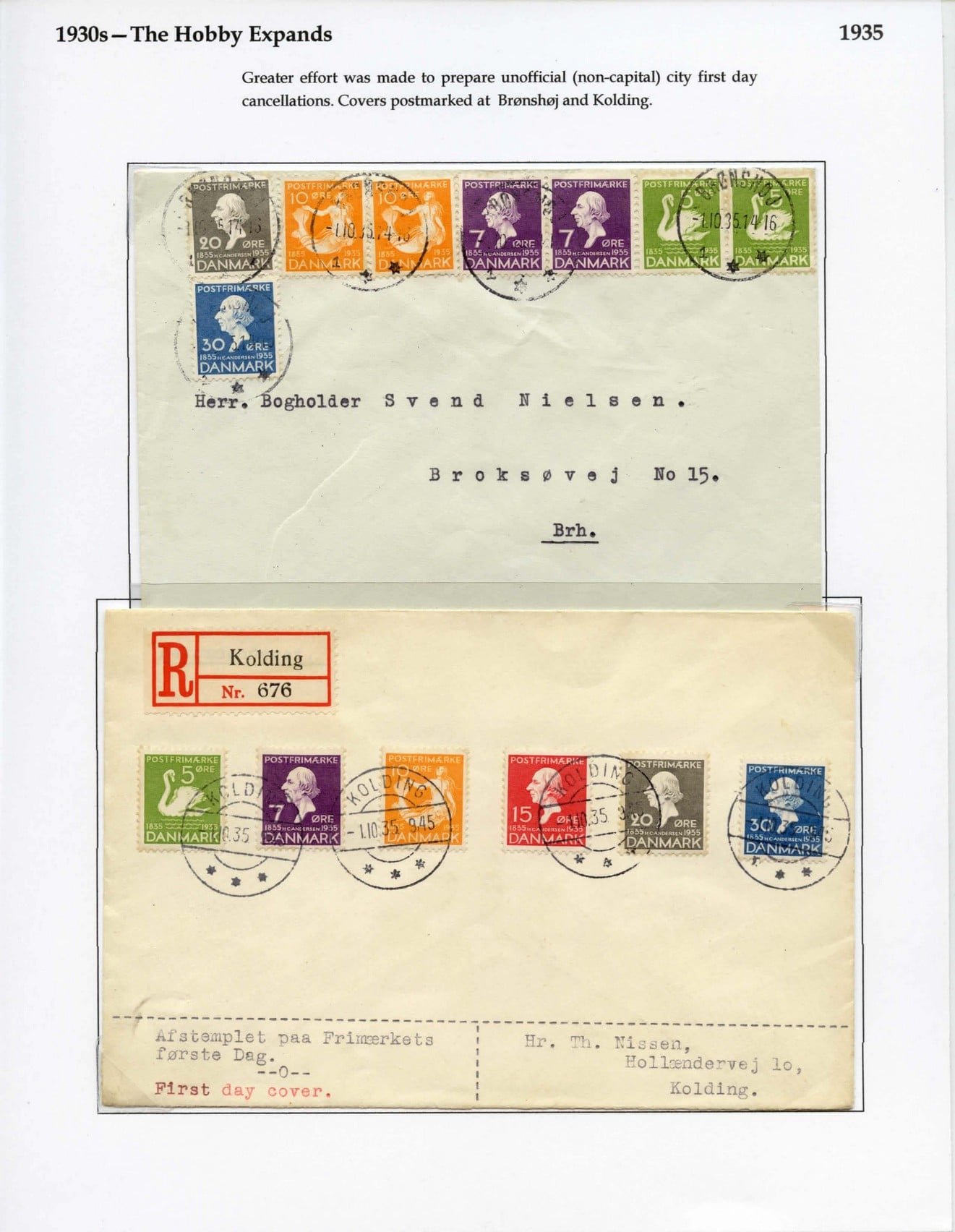 Denmark Birth Certificates, Commemorative First Day Covers 1920 – 1949 ...