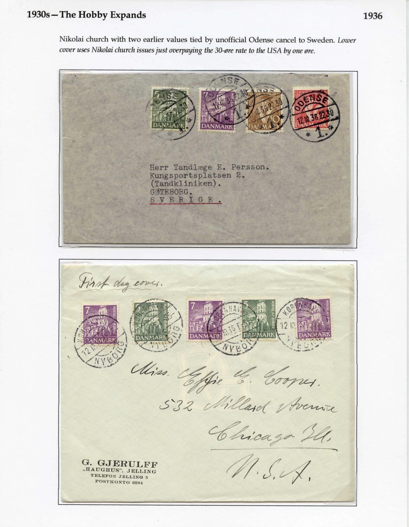 Denmark Birth Certificates, Commemorative First Day Covers 1920 – 1949 ...