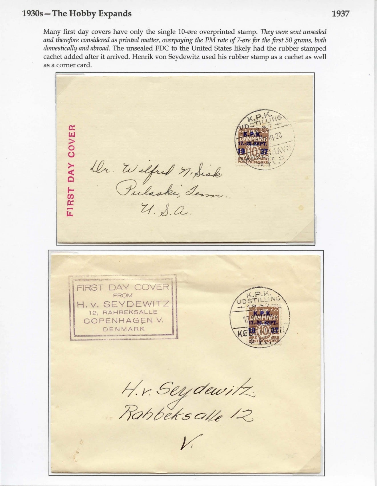 Denmark Birth Certificates, Commemorative First Day Covers 1920 – 1949 ...