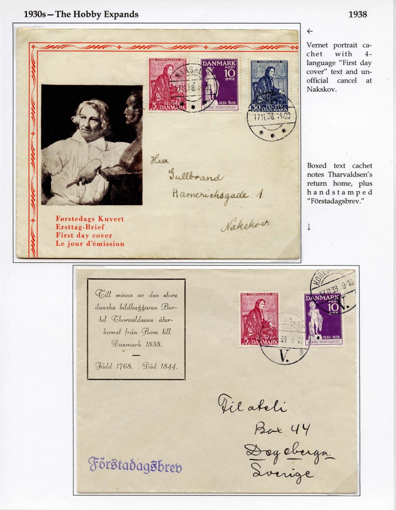 Denmark Birth Certificates, Commemorative First Day Covers 1920 – 1949 ...