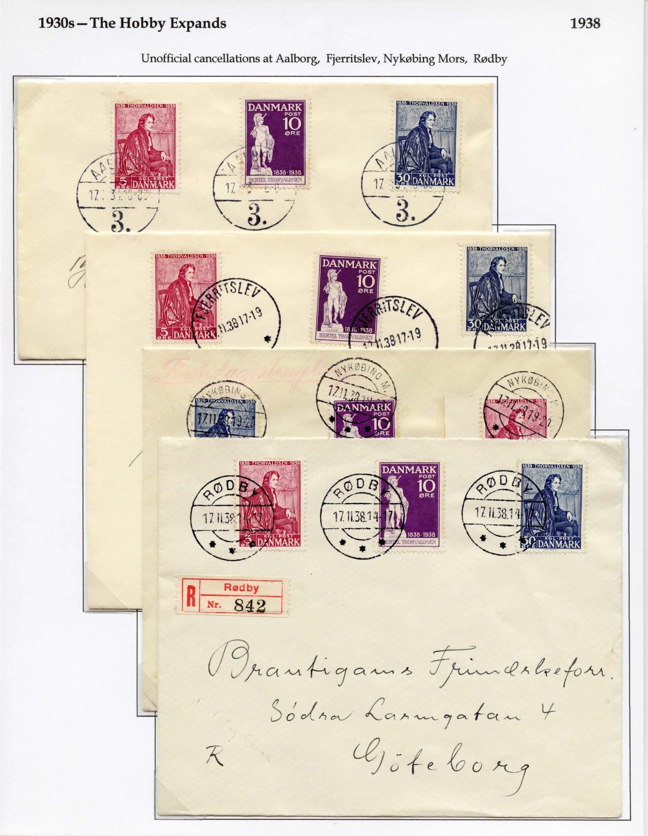 Denmark Birth Certificates, Commemorative First Day Covers 1920 – 1949 ...