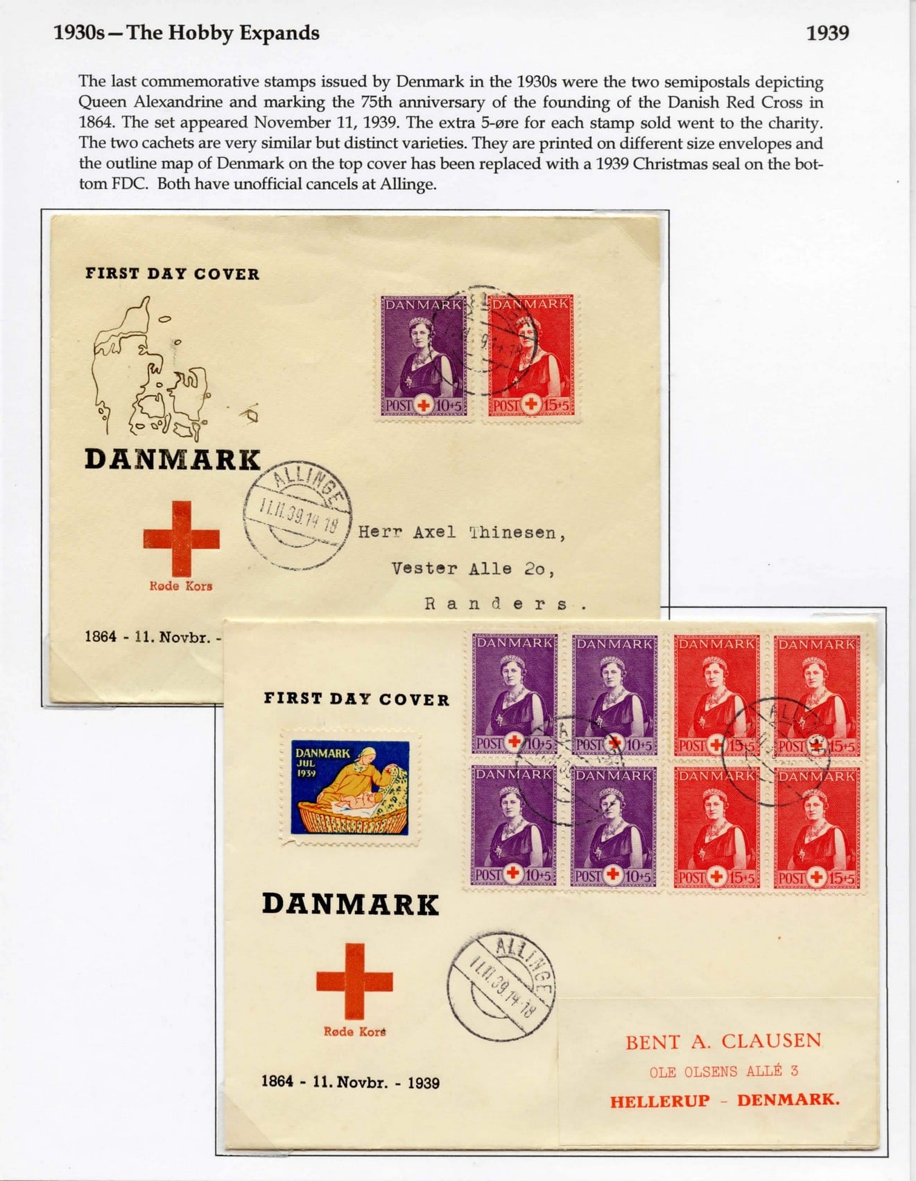 Denmark Birth Certificates, Commemorative First Day Covers 1920 – 1949 ...