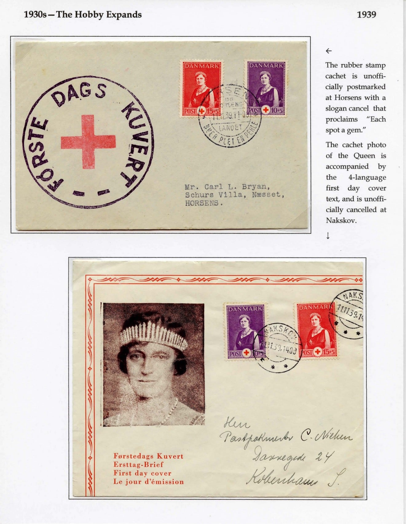 Denmark Birth Certificates, Commemorative First Day Covers 1920 – 1949 ...