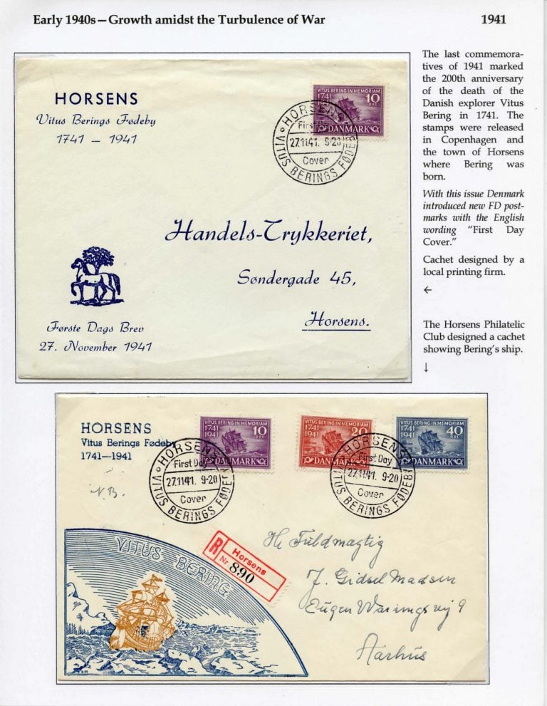Denmark Birth Certificates, Commemorative First Day Covers 1920 – 1949 ...