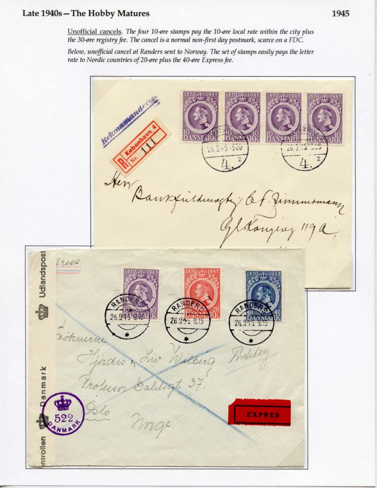 Denmark Birth Certificates, Commemorative First Day Covers 1920 – 1949 ...