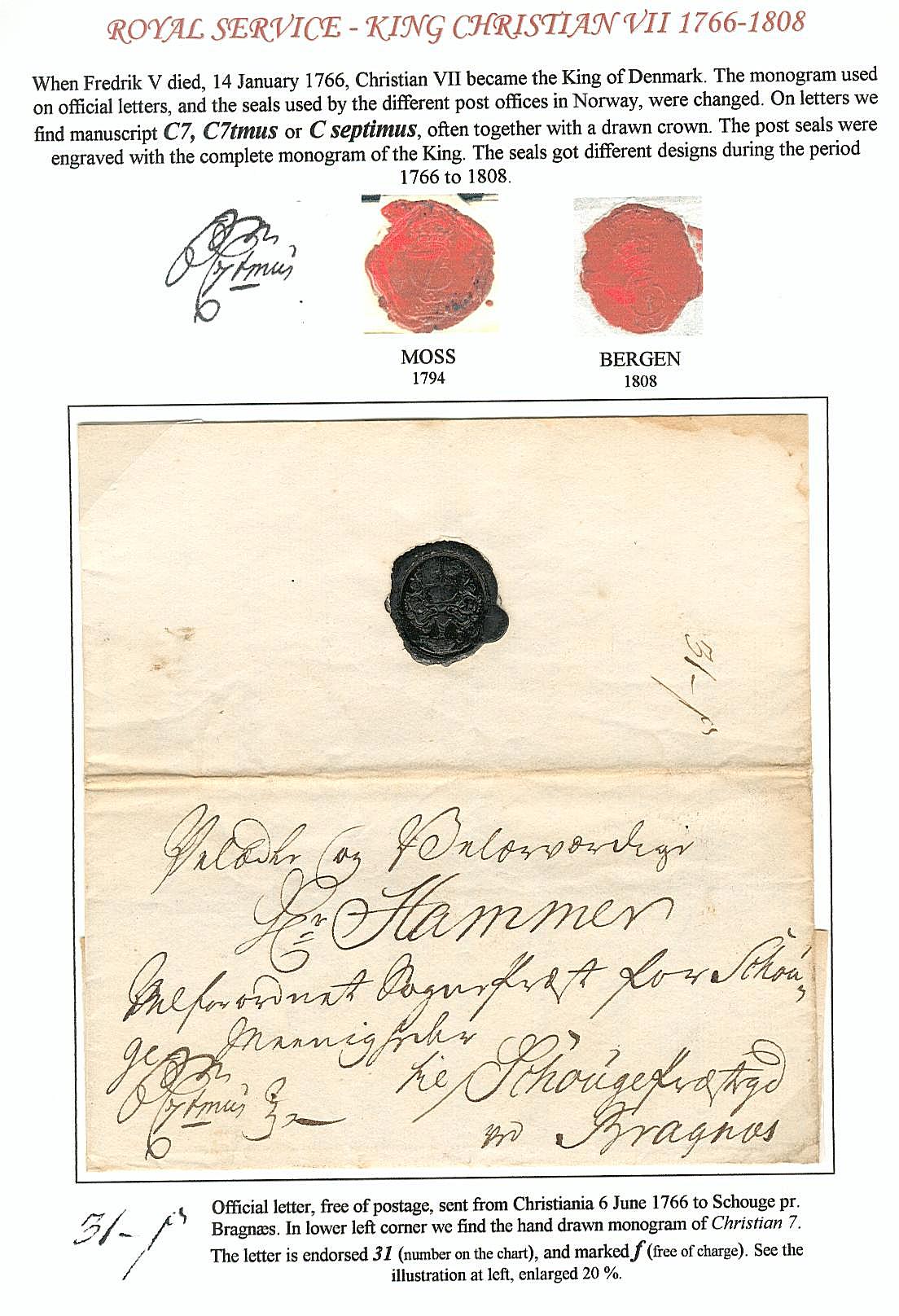 Letters in the 1700´s handled by Norwegian post or forwarded by courier ...