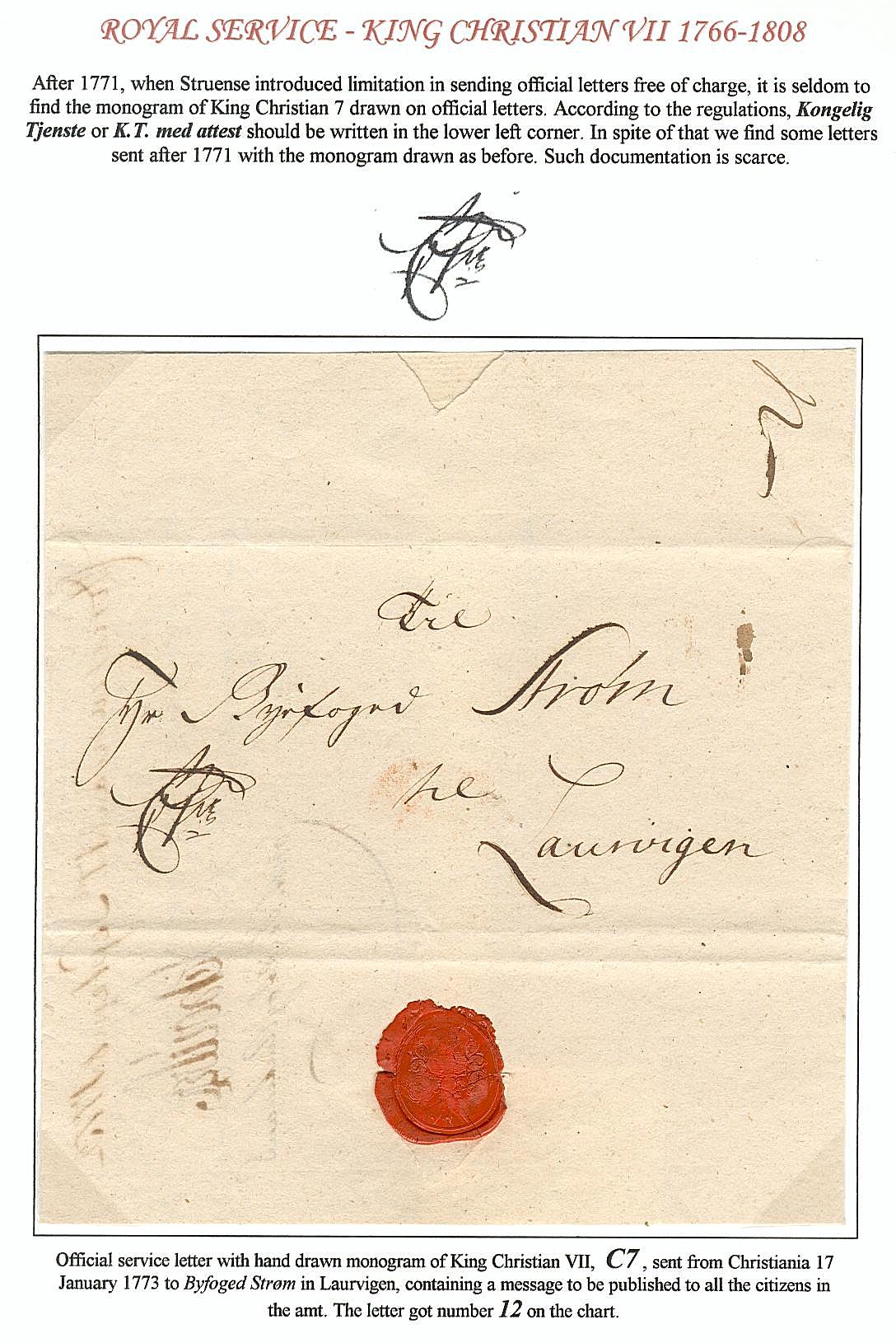 Letters in the 1700´s handled by Norwegian post or forwarded by courier ...