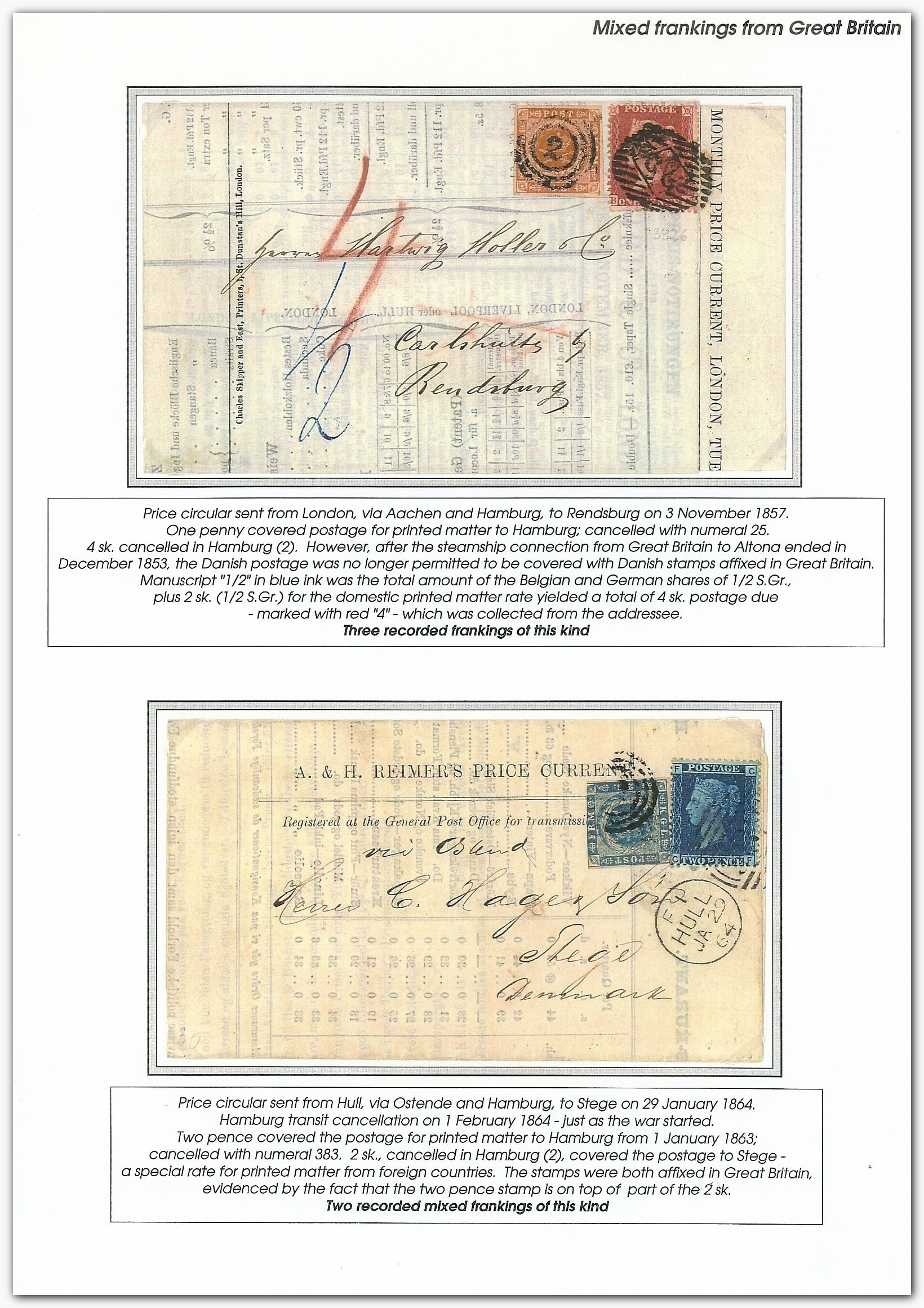 Postal History Denmark ca. 1860 – 1865 | Dansk Posthistorisk Selskab