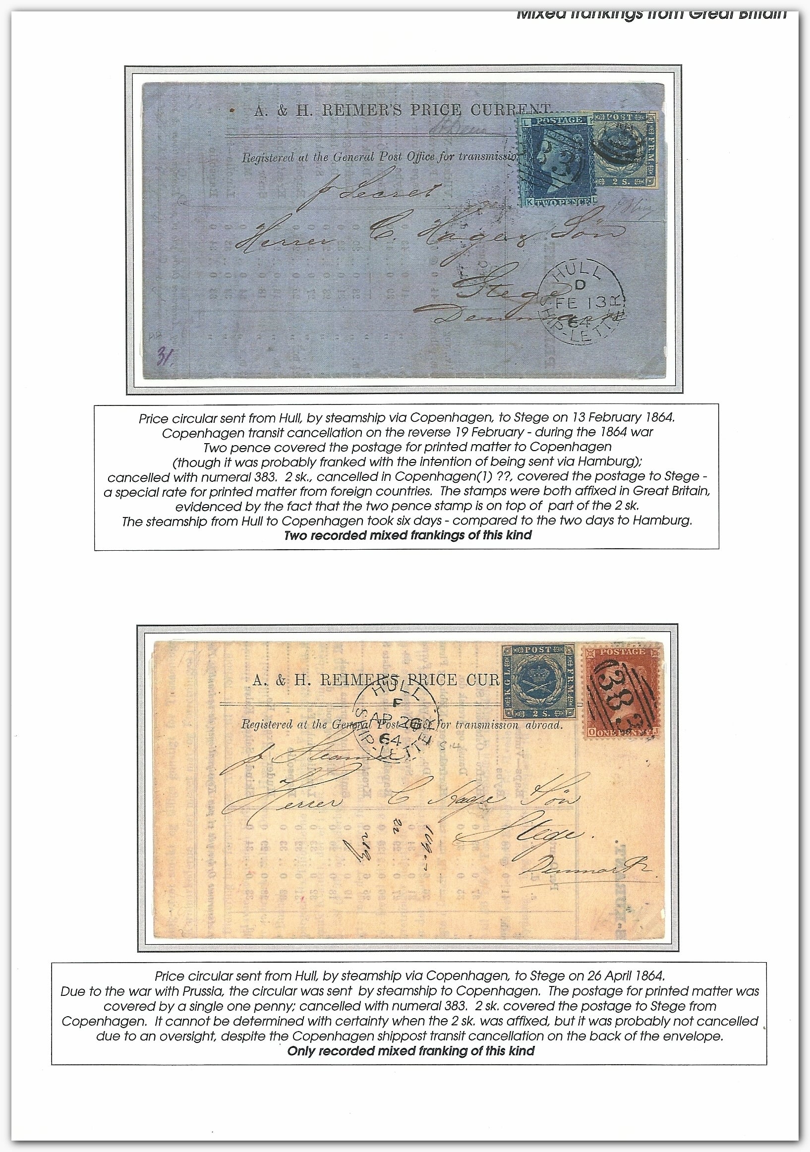 Postal History Denmark ca. 1860 – 1865 | Dansk Posthistorisk Selskab