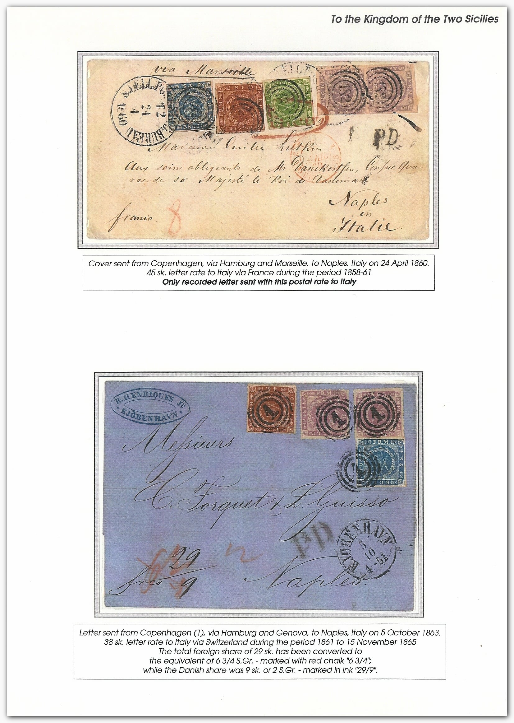 Postal History Denmark ca. 1860 – 1865 | Dansk Posthistorisk Selskab
