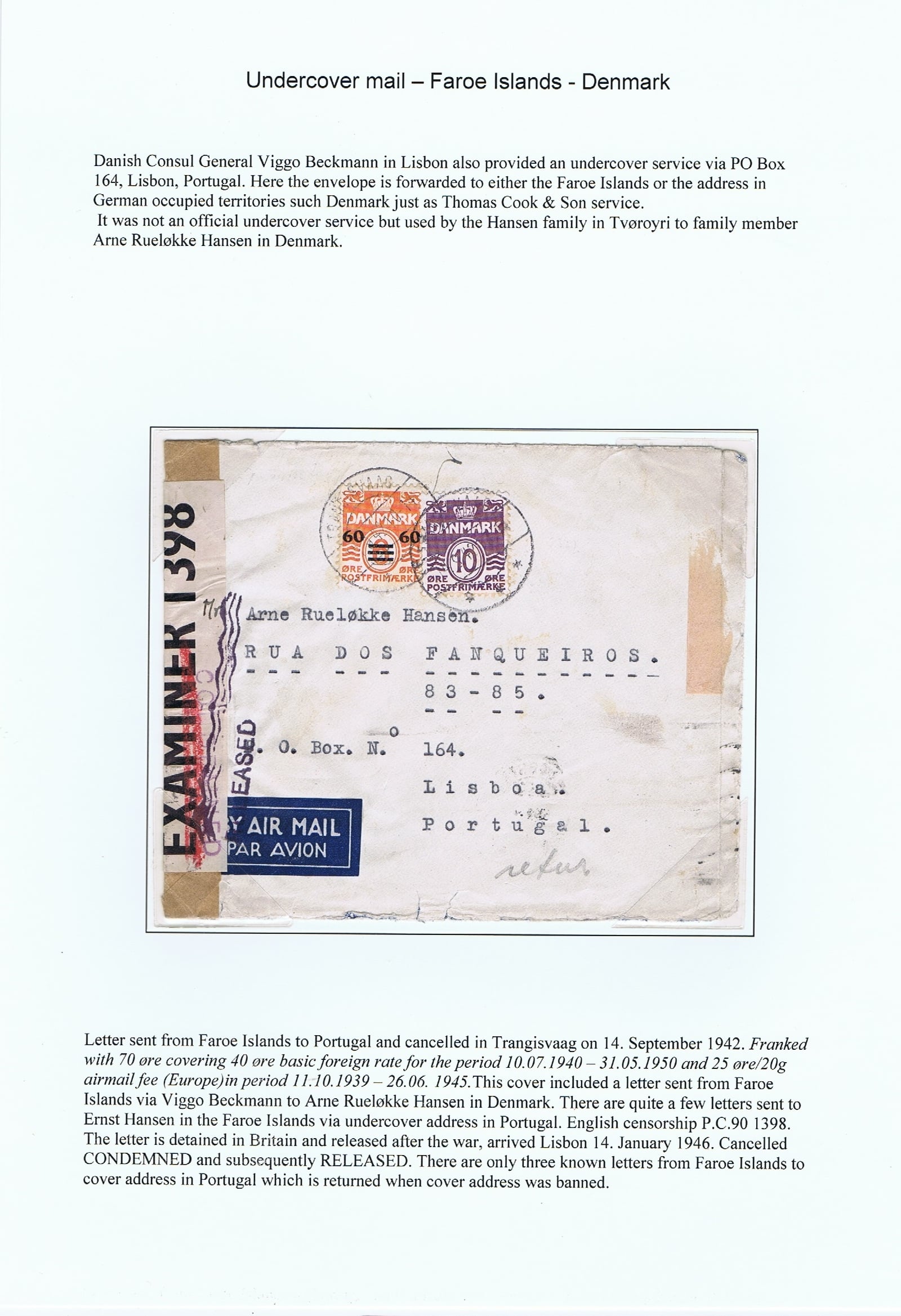 The postal service on Faroe Islands during WWII | Dansk Posthistorisk ...