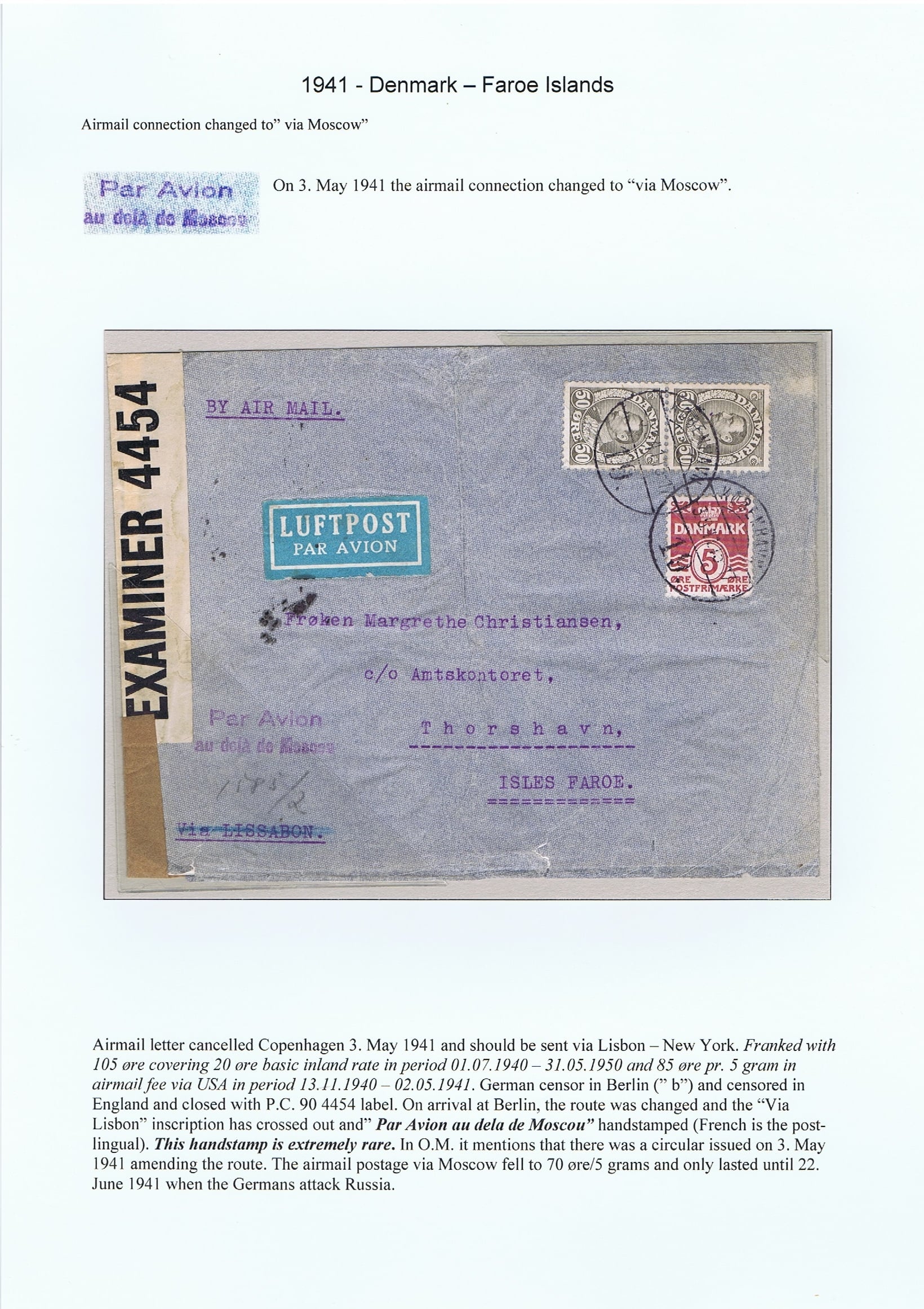The postal service on Faroe Islands during WWII | Dansk Posthistorisk ...