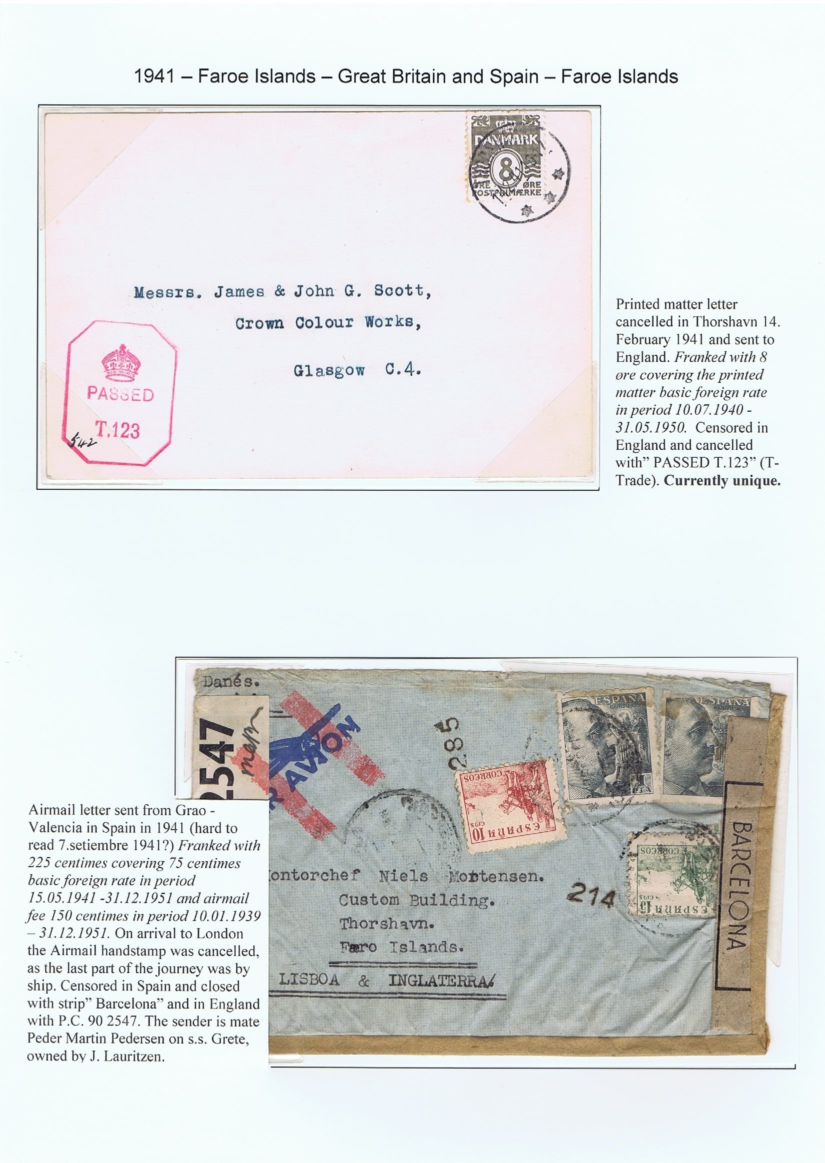 The postal service on Faroe Islands during WWII | Dansk Posthistorisk ...